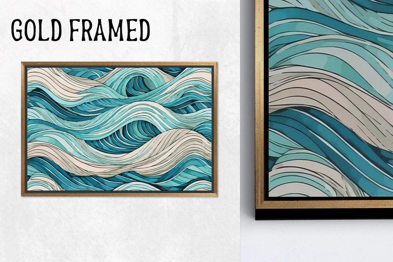 Abstract Wave Painted Glass Wall Art - Modern Home Decor - Etsy