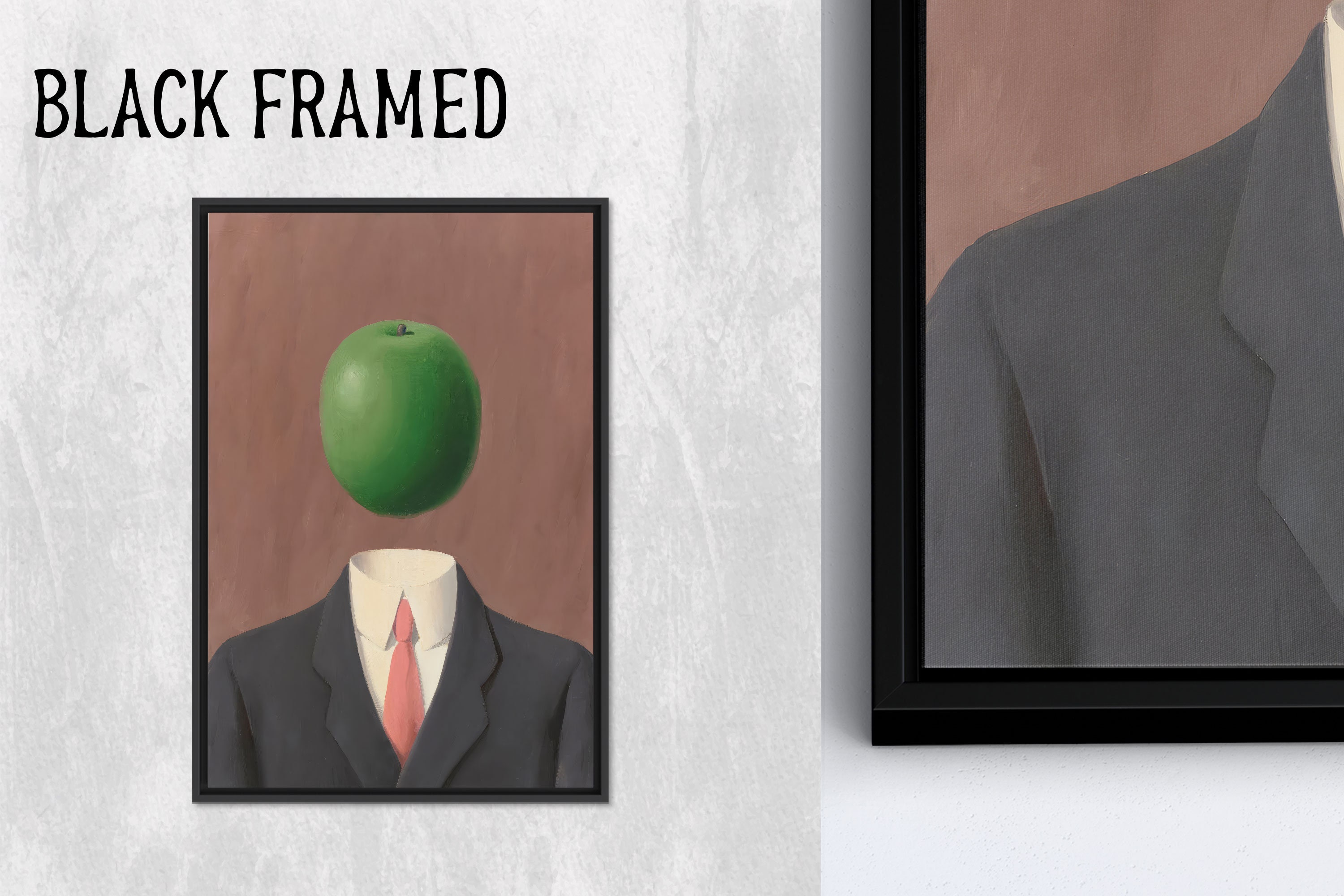 Apple Head Man Glass Wall Art: Surrealist Art Reproduction - Etsy