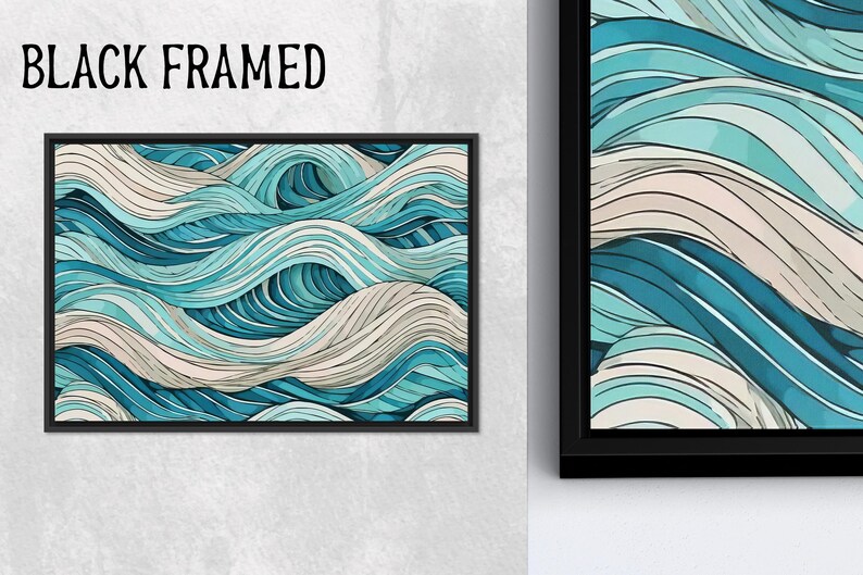 Abstract Wave Painted Glass Wall Art - Modern Home Decor - Etsy