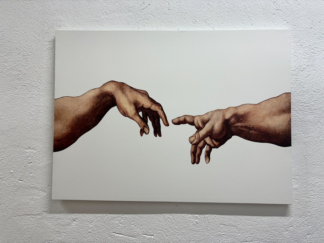 Michelangelo Wall Art, Framed Canvas, Creation of Adam, Sistine Chapel ...