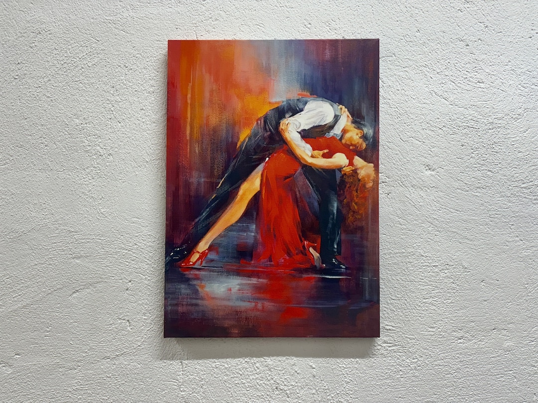 Dancing Couple Painting Print, Tango Wall Art, Bedroom Wall Decor ...