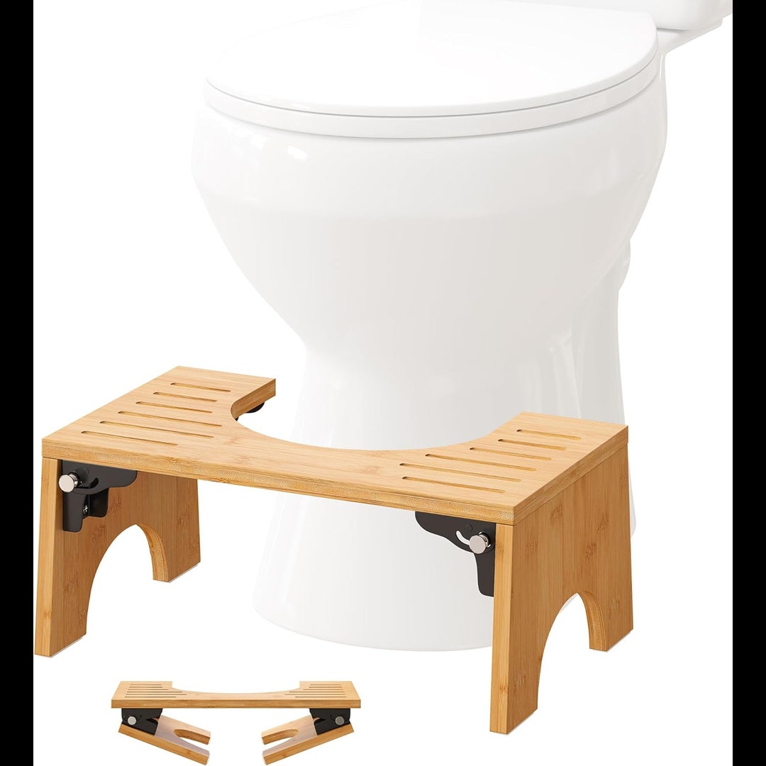 Bamboo Folding Toilet Stool Comfort, Convenience, and Compact Storage ...