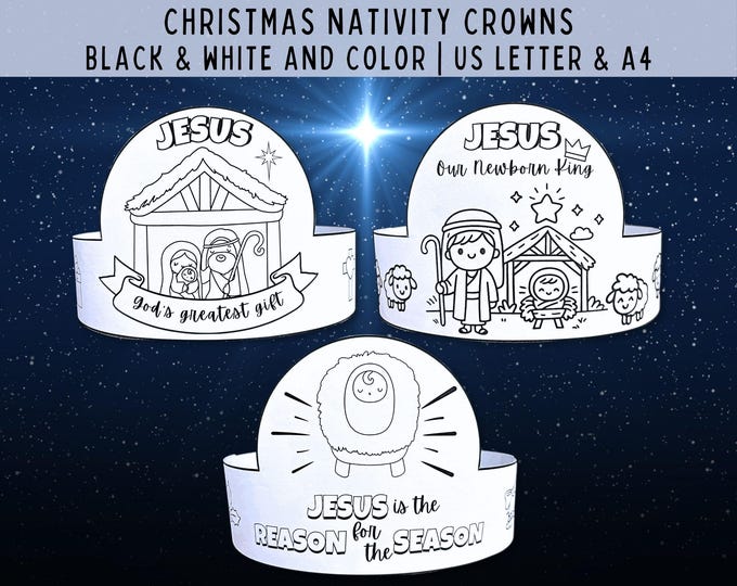 Jesus is the Reason Nativity Paper Crown Craft, Christmas Crown Jesus ...