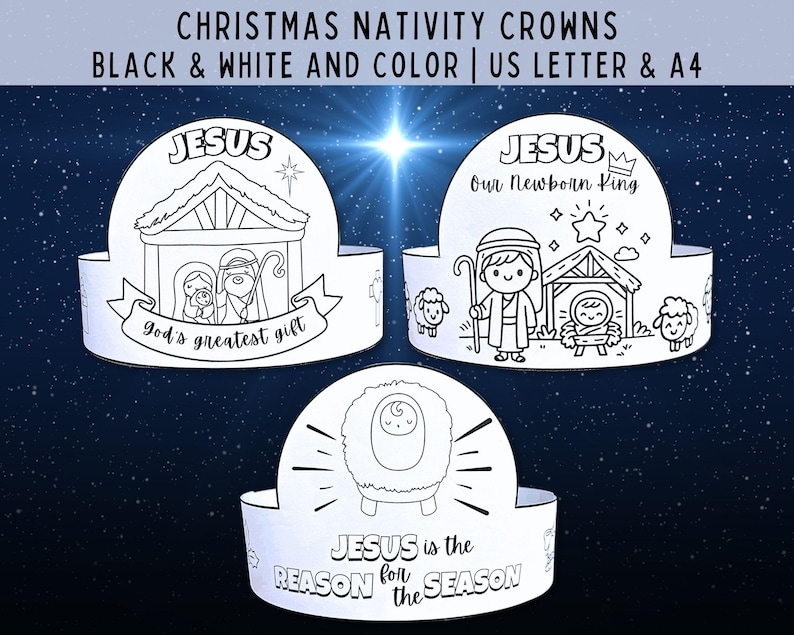 Jesus is the Reason Nativity Paper Crown Craft, Christmas Crown Jesus ...