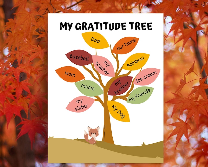 Thanksgiving Gratitude Tree Craft, DIY Kids Classroom Gratitude Craft ...