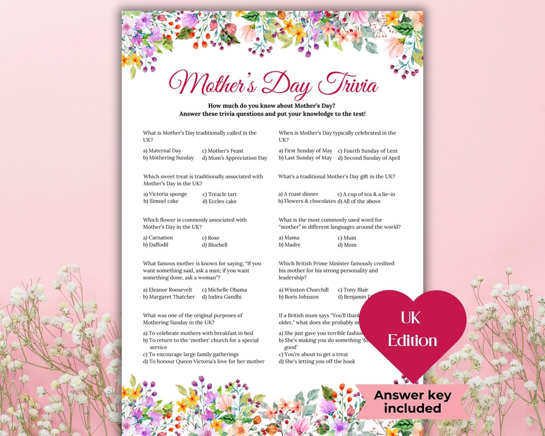 Mothers Day Trivia Questions, Mothers Day Games for Seniors, Adults ...
