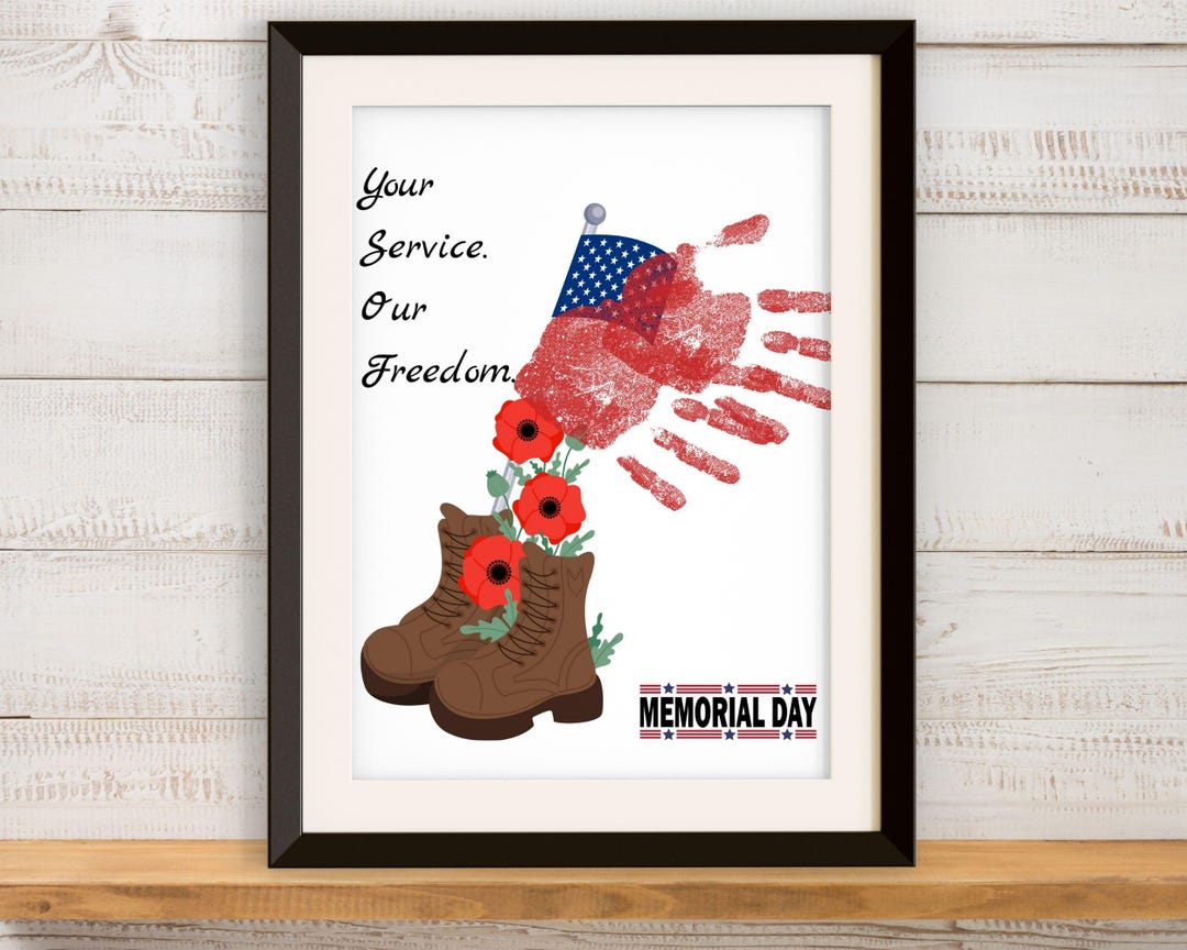 Memorial Day Handprint Craft, Patriotic Kids Memorial Day Craft ...