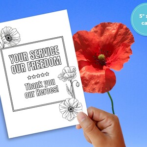 Happy Veterans Day Coloring Card, Thank You Veterans Day Craft ...