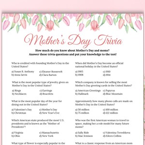 Mothers Day Trivia Questions, Mothers Day Games for Seniors Adults ...