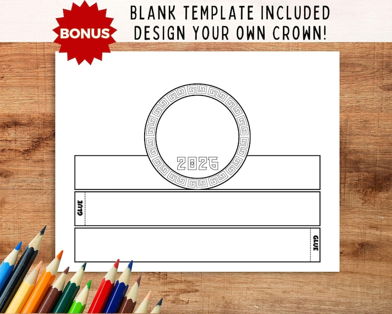 Lunar New Year 2026 Paper Crown Template, Year of the Horse Chinese New ...