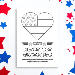 Happy Veterans Day Coloring Card, Thank You Veterans Day Craft ...