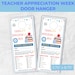 Teacher Appreciation Week Door Hanger, Editable VIP Room Service Staff ...