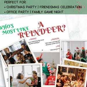 Who is Most Like Reindeer Game, Christmas Party Game, Holiday Trivia ...
