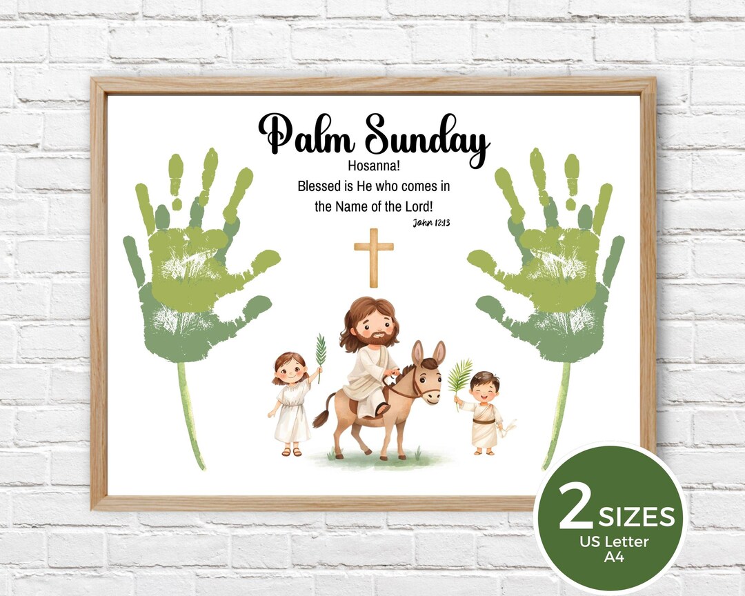Palm Sunday Handprint Craft, Holy Week Craft for Kids, Easter Handprint ...