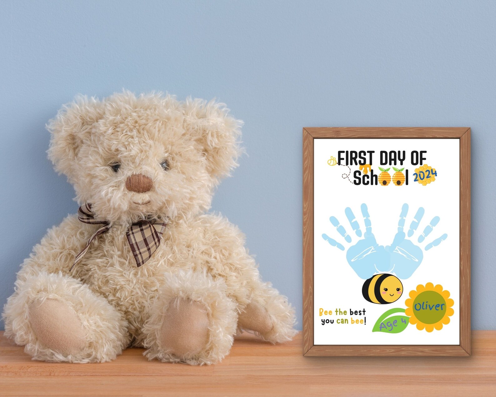 First Day of School Bee Handprint Craft for Toddler, Preschool ...