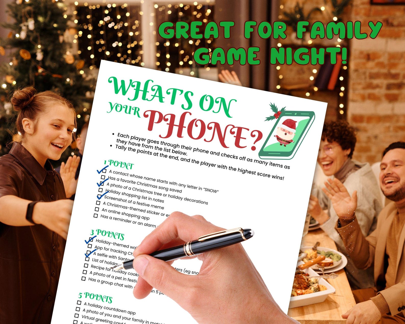 What's on Your Phone Christmas Game, What's in Your Phone Scavenger ...