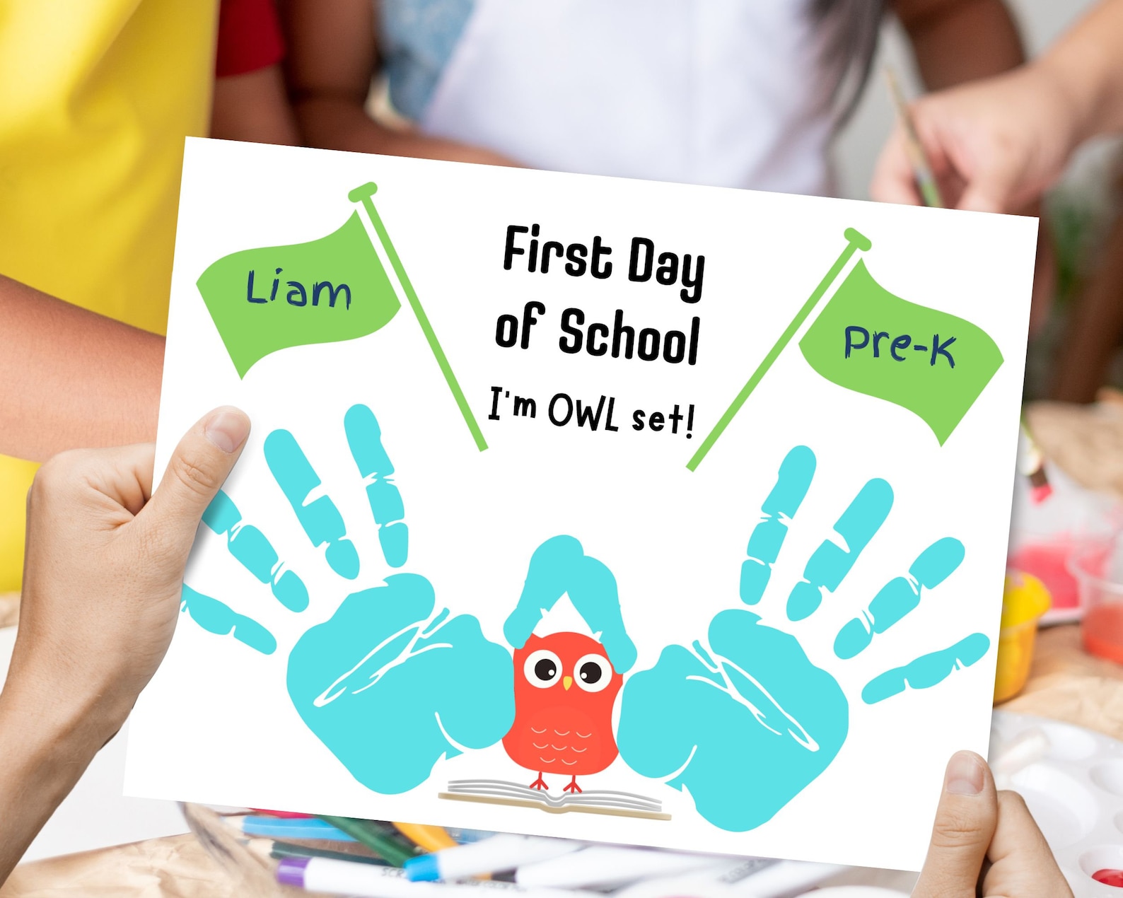 First Day of School Handprint Craft, Preschool Handprint, Craft for ...