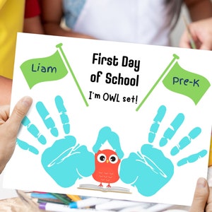 First Day of School Handprint Craft, Preschool Handprint, Craft for ...