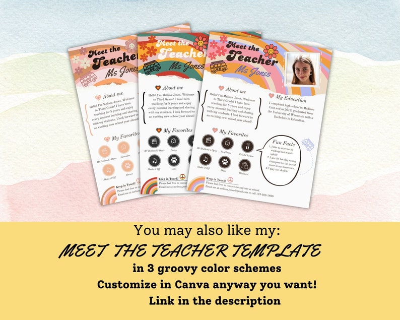 Groovy Teacher Newsletter Template Bundle, Editable Retro Newsletter ...