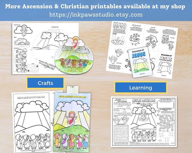 Ascension of Jesus Mini Book Printable, Bible Coloring Craft for Kids ...