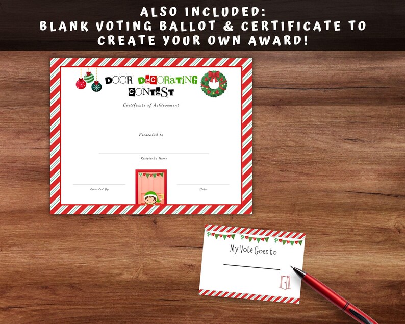 Classroom Door Decorating Contest Ballot, Christmas Door Award ...