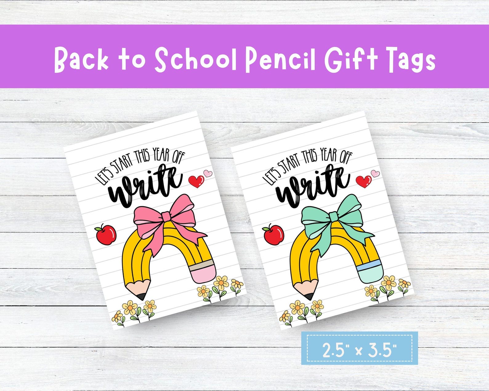 Back to School Pencil Holder Gift Tag, Happy First Day of School Pencil ...