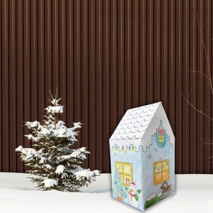 Christmas Paper House Template, Christmas Coloring Craft for Kids ...