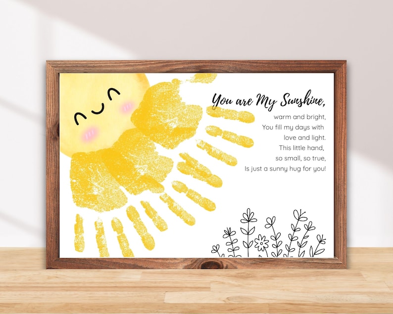 Mothers Day You Are My Sunshine Handprint Poem, Toddler Handprint Craft ...