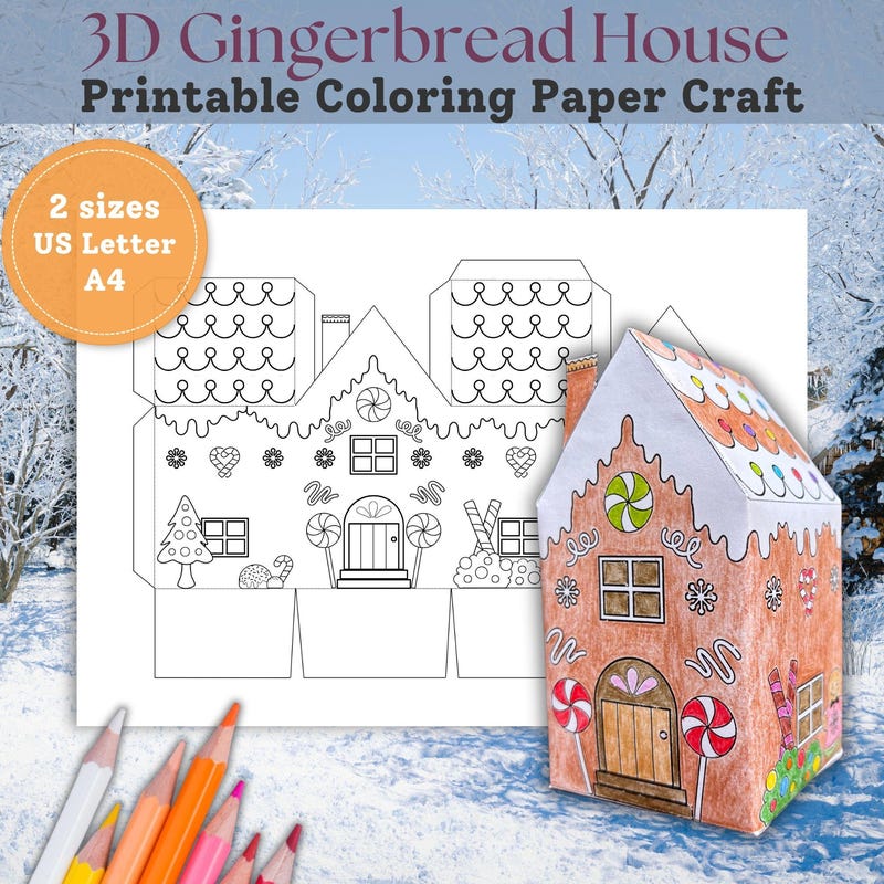 3d Gingerbread House - Etsy