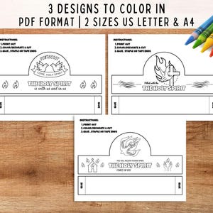 Pentecost Craft Printable Crown, Bible Craft for Kids, Sunday School ...