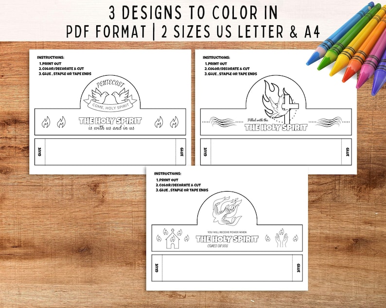 Pentecost Craft Printable Crown, Bible Craft for Kids, Sunday School ...