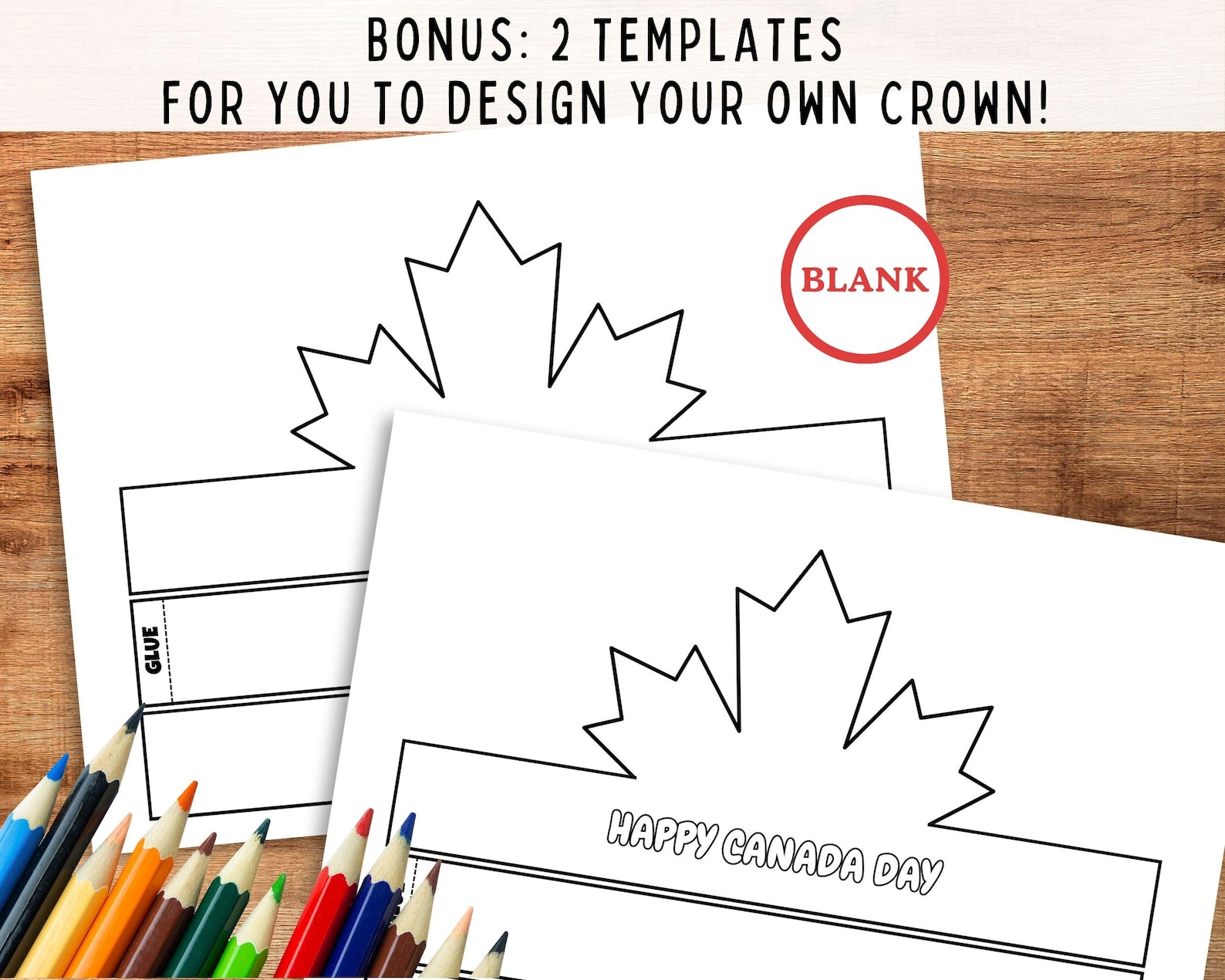 Canada Day Paper Crown Craft, Elbows up Canada Hat, Canada Day Party ...