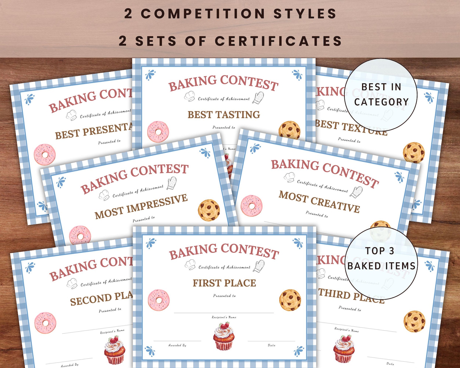 Baking Contest Bake off Award Certificate, Baking Contest Score Sheet ...