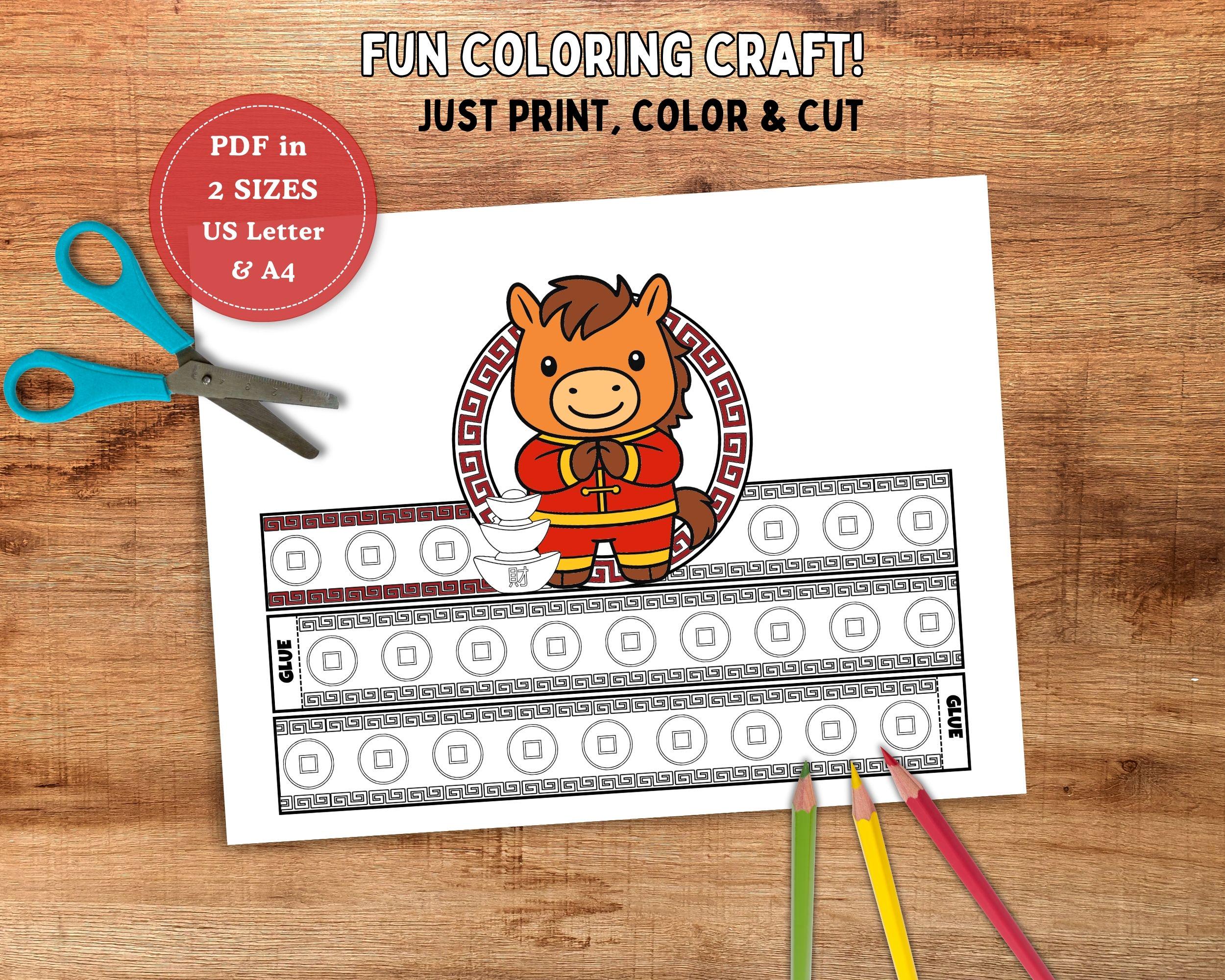 Lunar New Year 2026 Paper Crown Template, Year of the Horse Chinese New ...