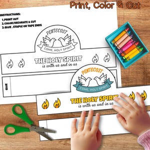Pentecost Craft Printable Crown, Bible Craft for Kids, Sunday School ...