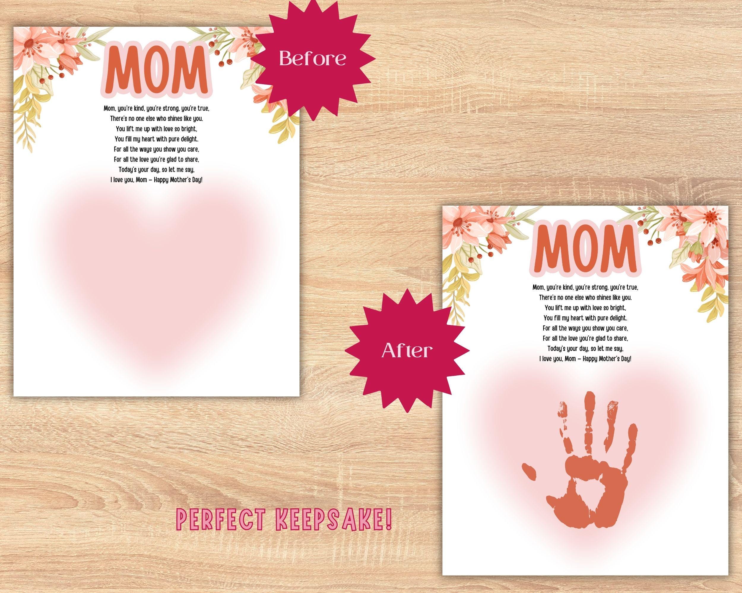 Mothers Day Handprint Poem, Child Handprint Art, Grandma Handprint ...