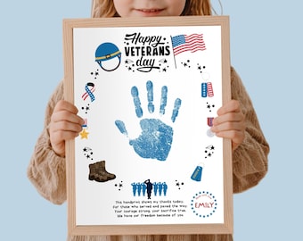 Veterans Day Handprint Craft for Kids, Thank You Veterans Day Craft ...