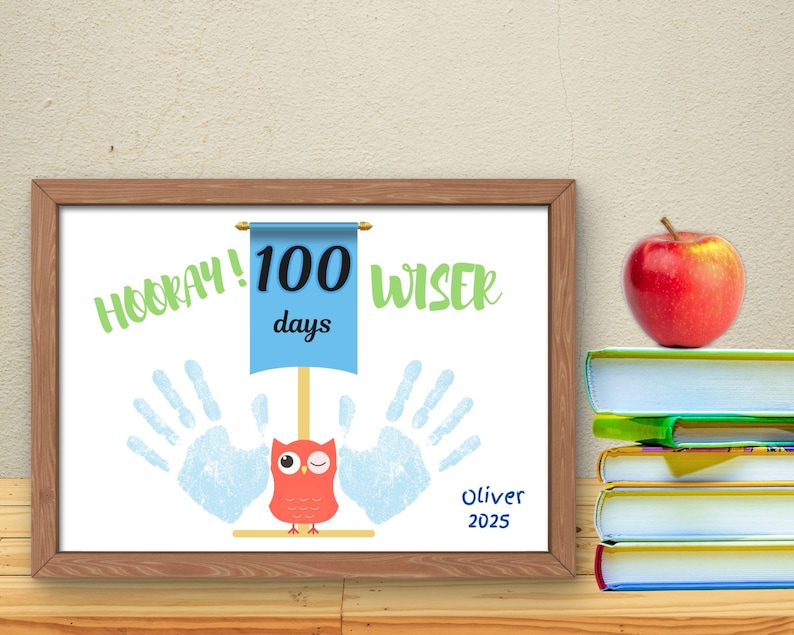 100th Day of School Owl Handprint Craft, Hooray for 100 Days Wiser, 100 ...