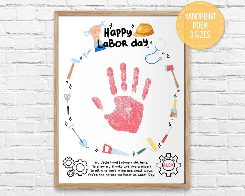 Labor Day Handprint Craft, Labor Day Craft for Kids, Baby Toddler ...