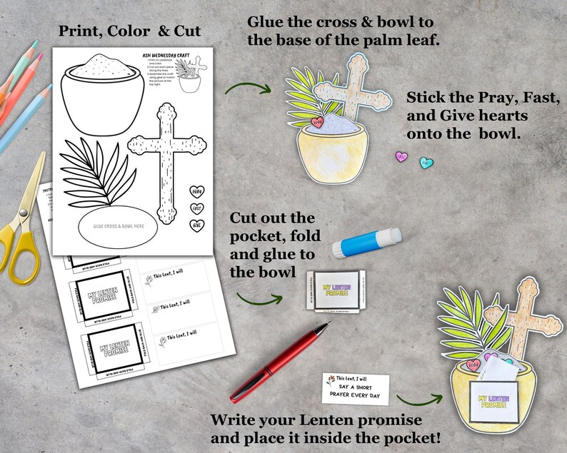 Ash Wednesday Craft, Catholic Lent Craft, Sunday School Craft, Lent for ...