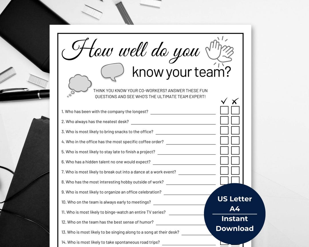 Team Building Games, Icebreaker Office Party Games, How Well Do You ...