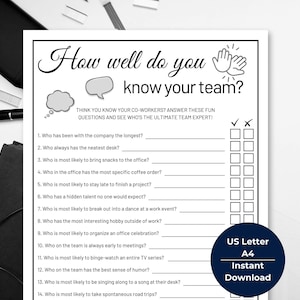 Team Building Games, Icebreaker Office Party Games, How Well Do You ...