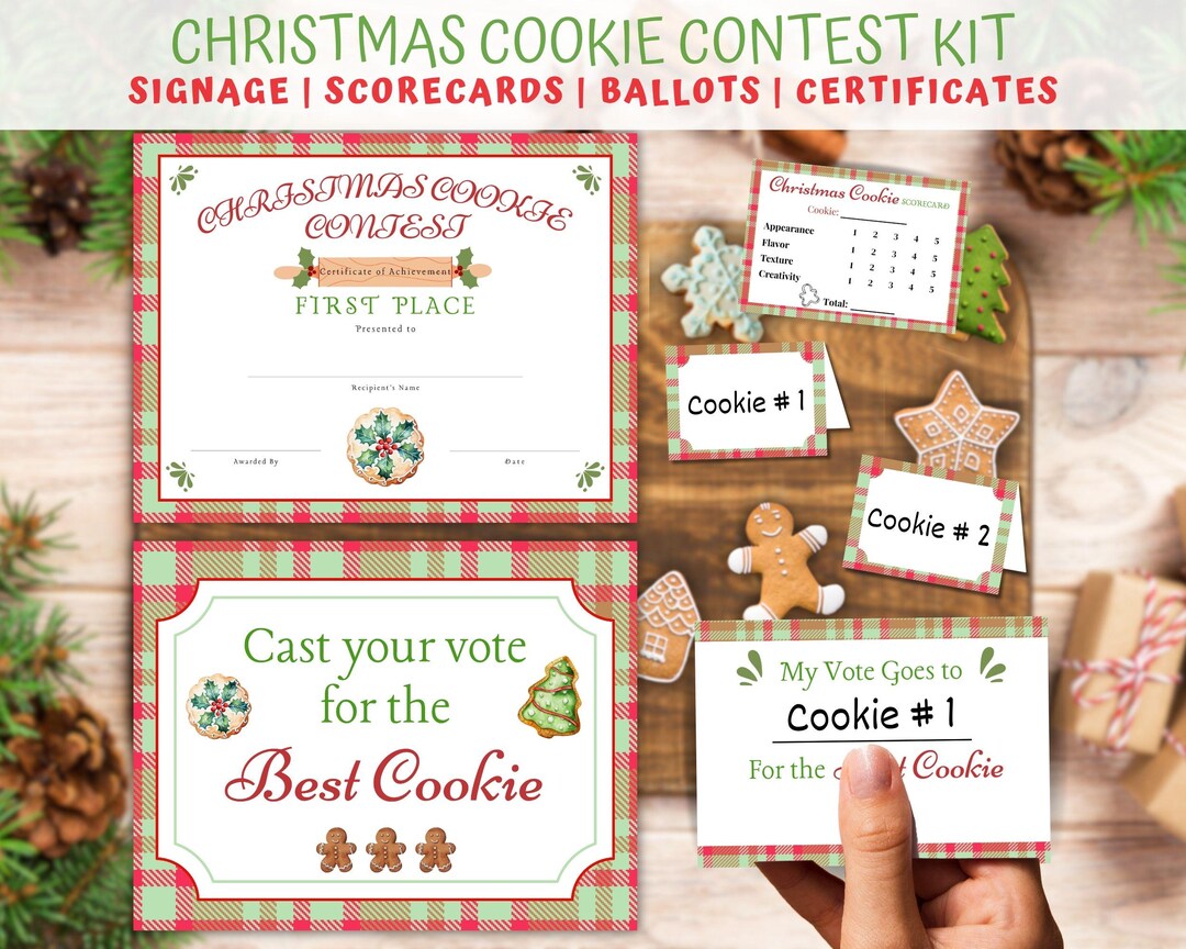Christmas Cookie Contest Printable Award Certificates, Cookie Exchange ...