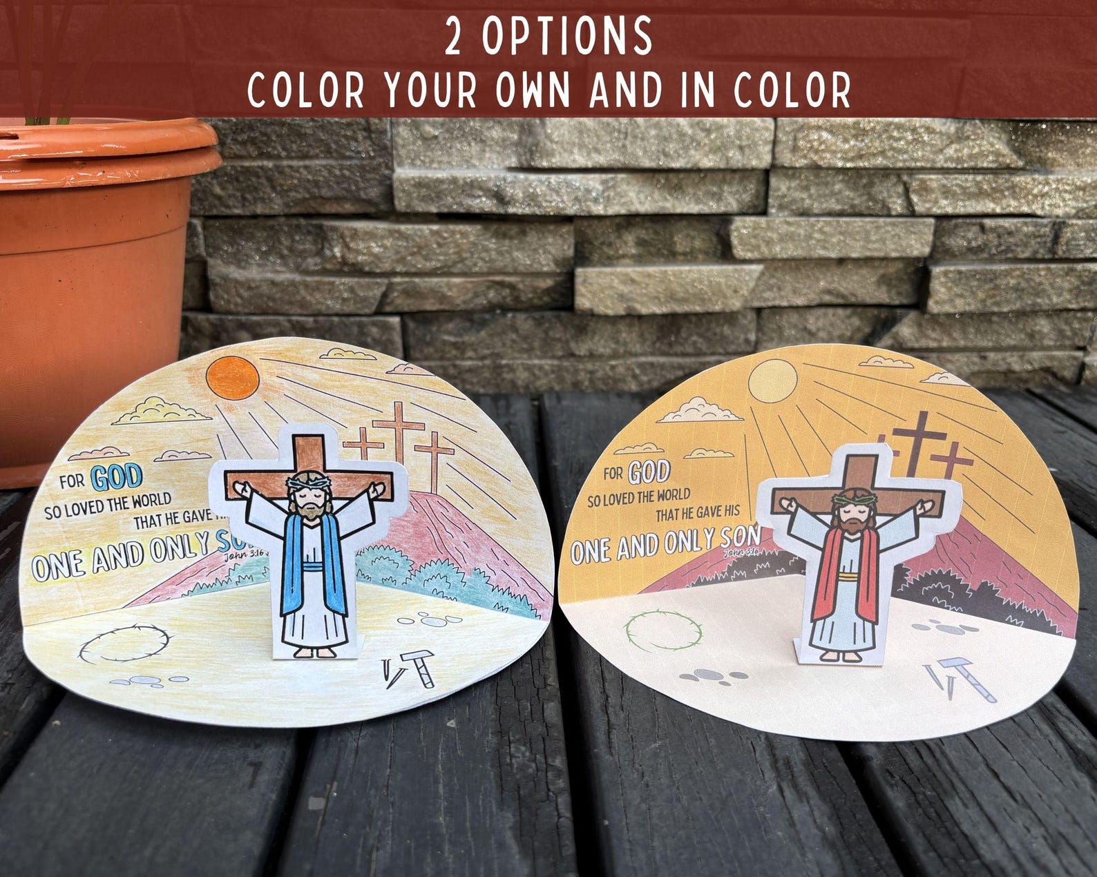 Jesus on the Cross 3D Printable Diorama, Holy Week Craft, Good Friday ...