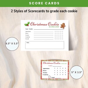 Cookie Bake off Score Cards, Cookie Decorating Contest, Christmas ...