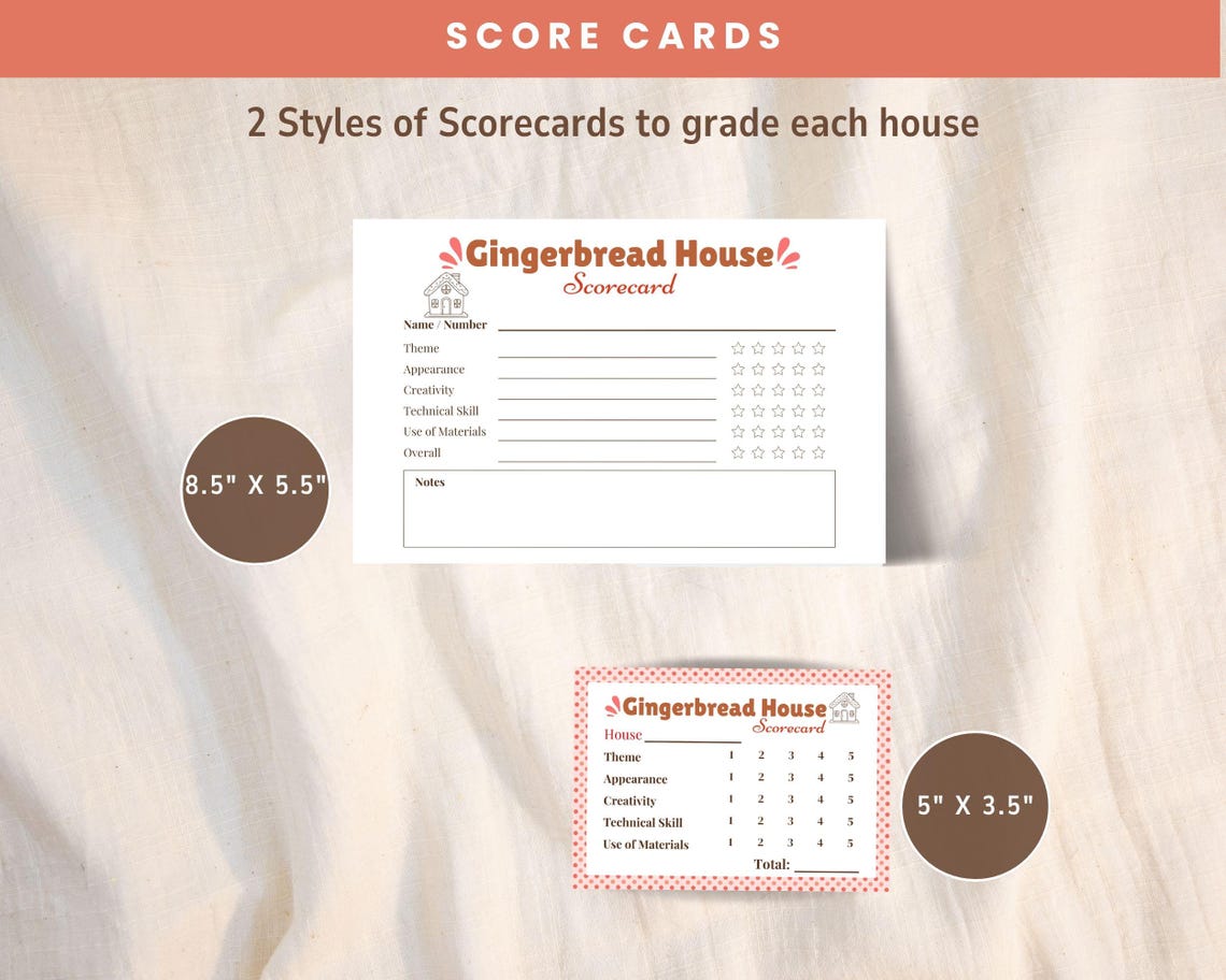 Gingerbread House Contest Scorecards, Ginger Bread House Decorating ...