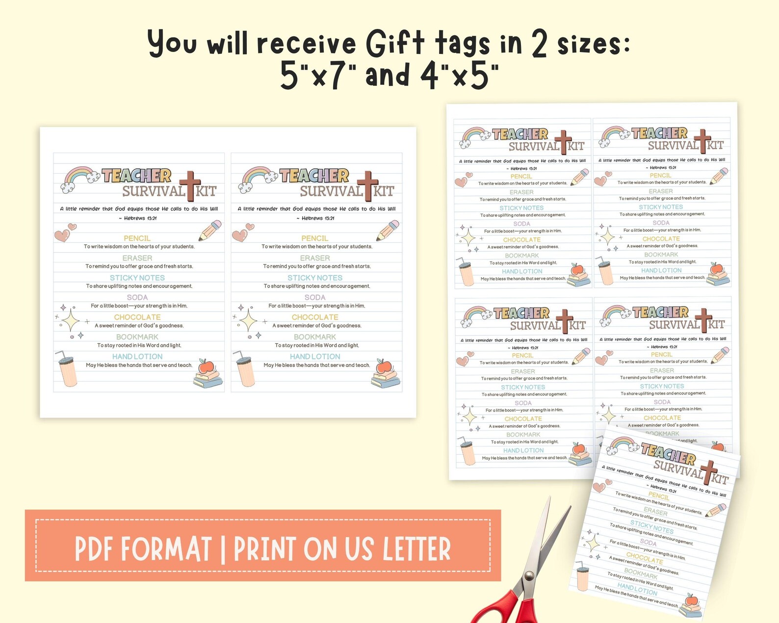 Christian Teacher Survival Kit, Gods Back to School Survival Kit Tags ...