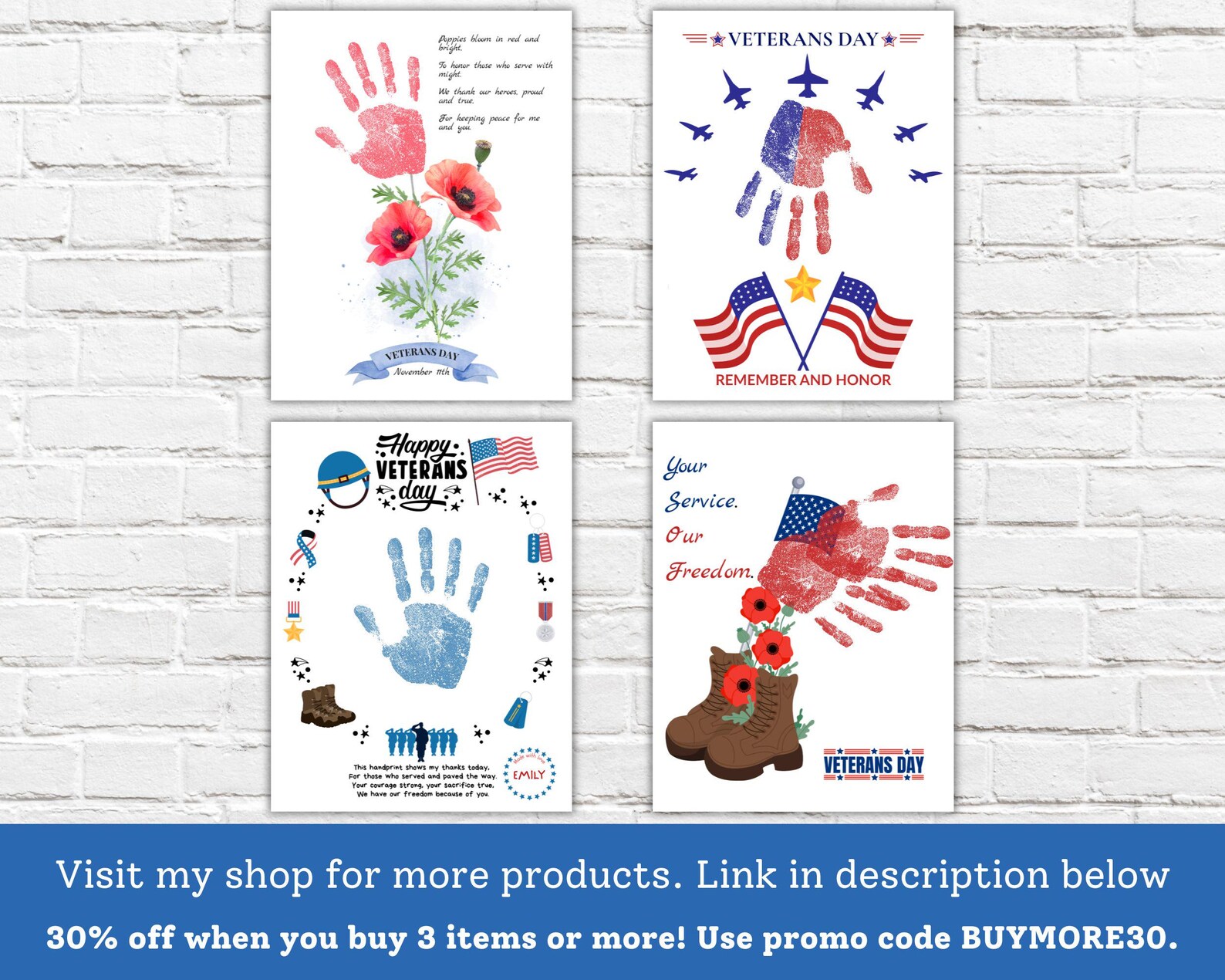 Veterans Day Handprint Craft for Kids, Thank You Veterans Day Craft ...