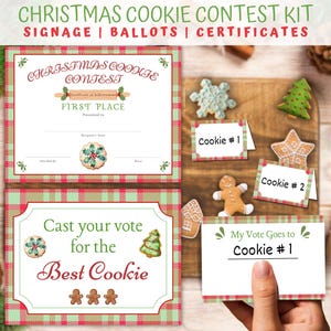 Christmas Cookie Contest Printable Award Certificates, Cookie Exchange ...
