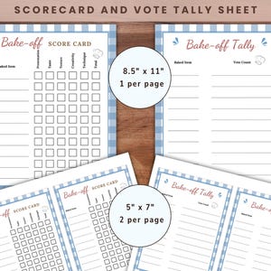 Baking Contest Bake off Award Certificate, Baking Contest Score Sheet ...